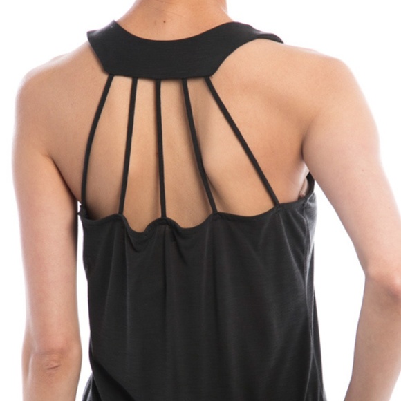 Pink Note with Love | Tops | New Black Strappy Back Tank | Poshmark